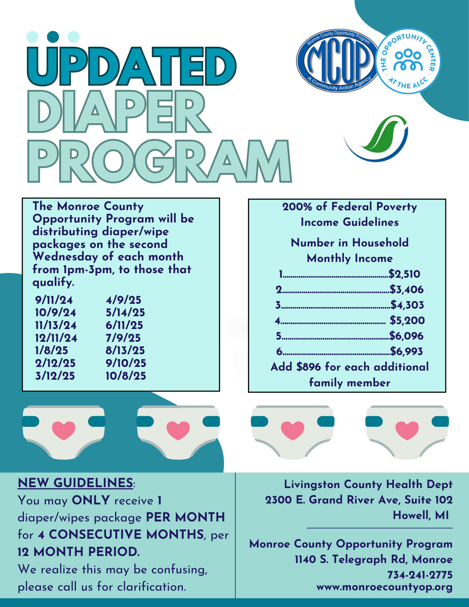 Diapers Available at Livingston County Health Department